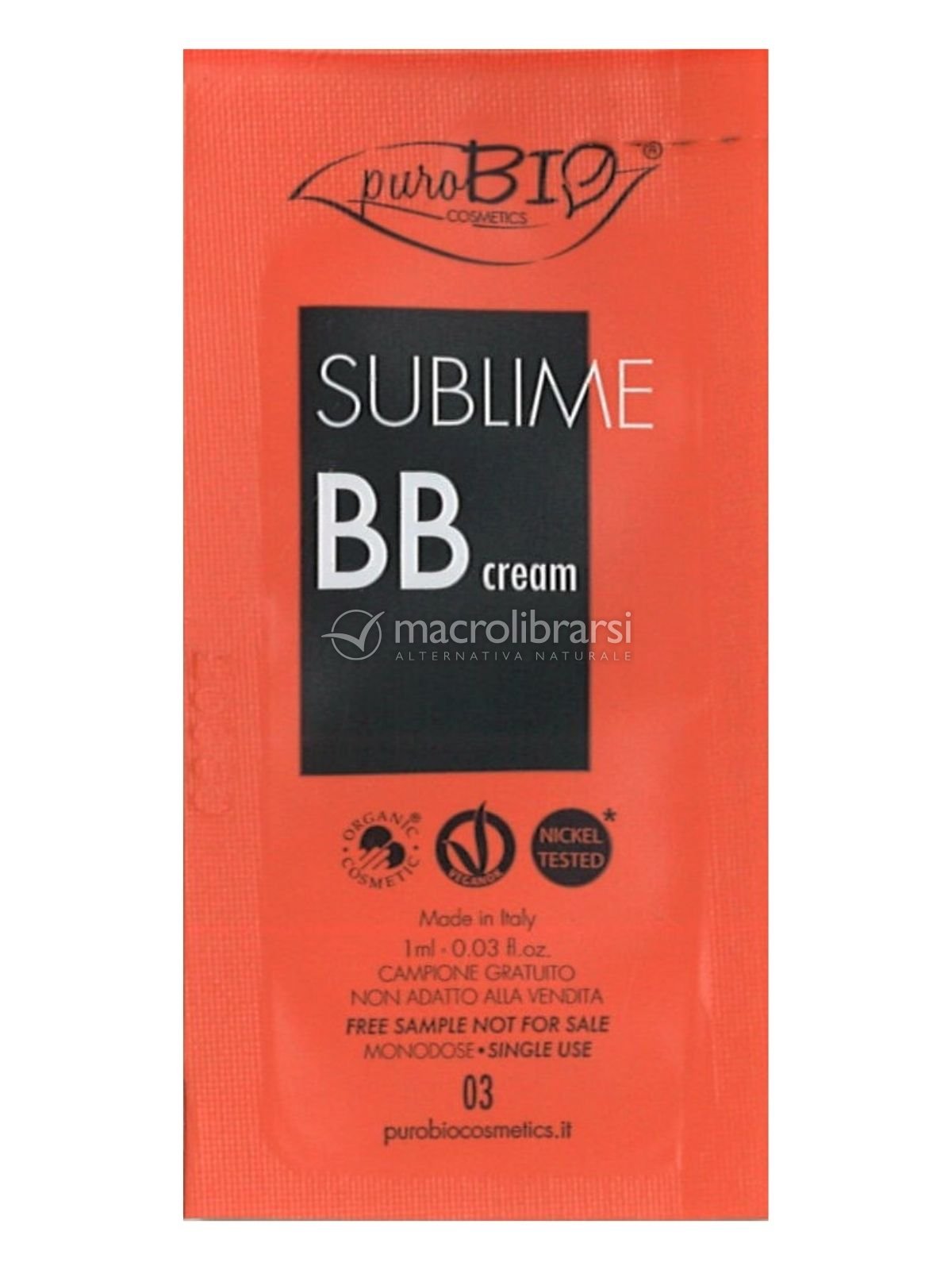PUROBIO - Sublime BB Cream 03 di Campioni Omaggio puroBIO ...